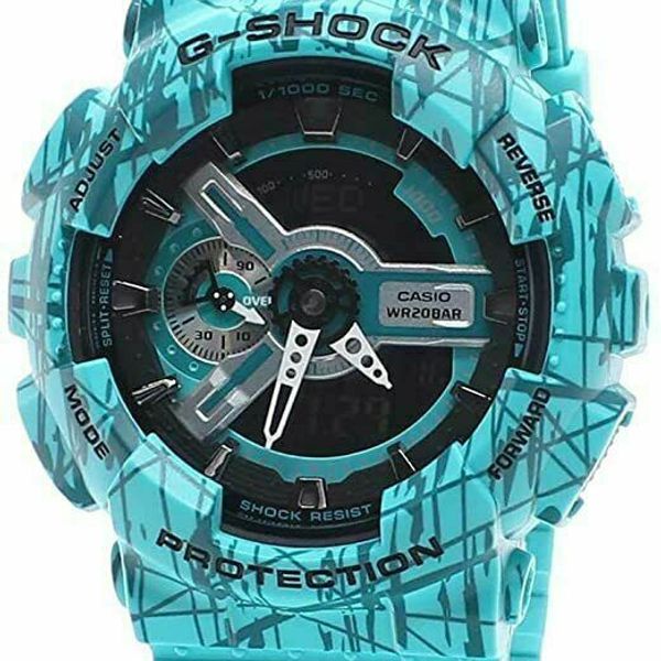 New G-Shock Teal Splatter Digital Quartz Men's Watch GA110SL-3A ...