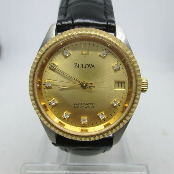 BULOVA DATE 18KGP/STAINLESS STEEL AUTOMATIC MIDSIZE MENS WATCH ...
