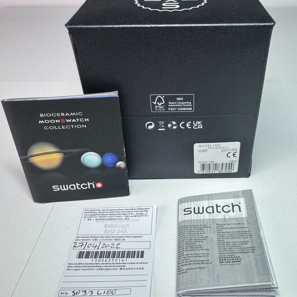 BNIB Swatch x Omega Speedmaster Bioceramic Mission To Uranus Blue Watch ...