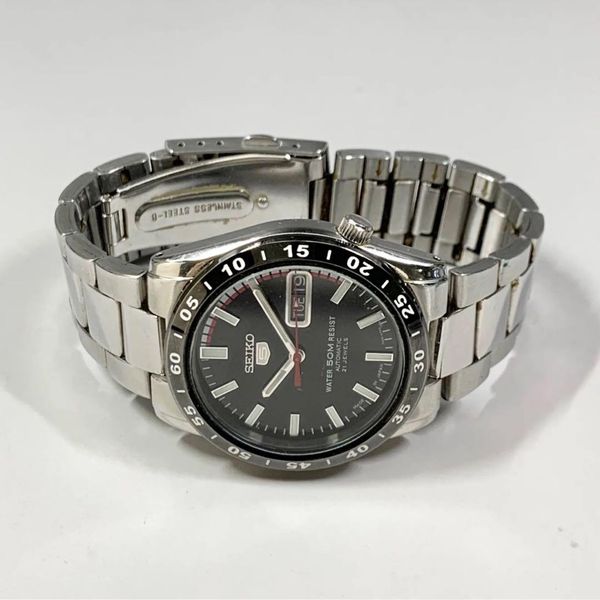 Seiko 5 Automatic Silver Watch Transparent Case Back Rare | WatchCharts ...