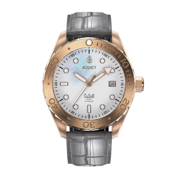 Aquacy Bronze Men's White MOP Watch Automatic MIYOTA (Citizen) Movement ...