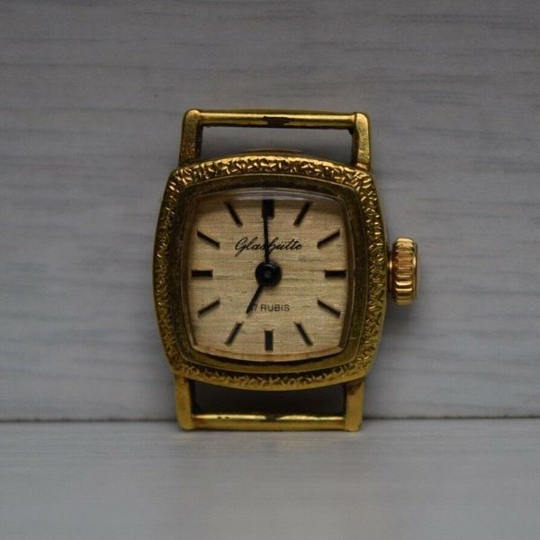 Vintage Miniature 17 Rubis Woman's Glashutte Glashütte GuB Wristwatch ...