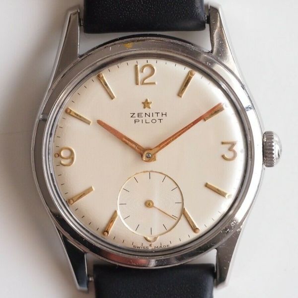 Vintage ZENITH PILOT mechanical Cal. 40 Stainless steel 35mm Men's ...