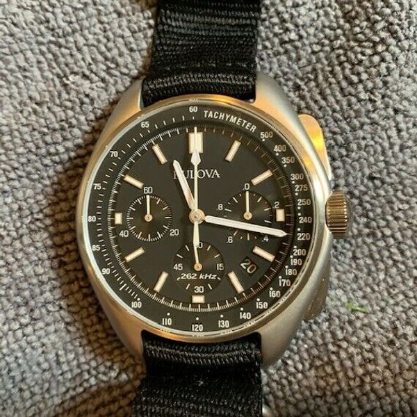 Bulova 96B251 Moon Apollo Lunar Pilot Special Edition Men Watch - Black ...