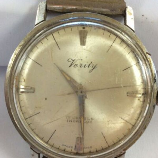 Vintage Verity Mens Wristwatch 17 Jewels Incabloc Swiss Working ...