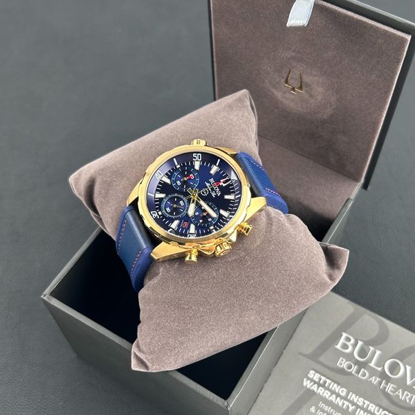 Bulova 97B168 Marine Star Blue Dial Rubber Strap Men's Chronograph ...