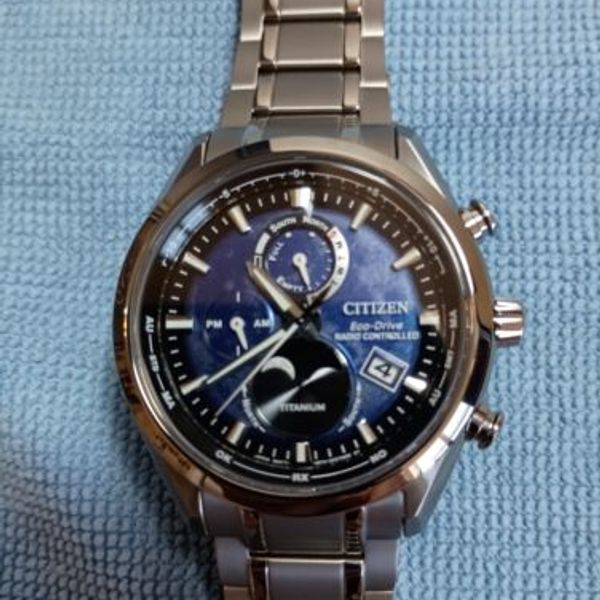 Citizen BY1010-81L Tsuki-yomi Moonphase Titanium Eco-Drive Watch ...