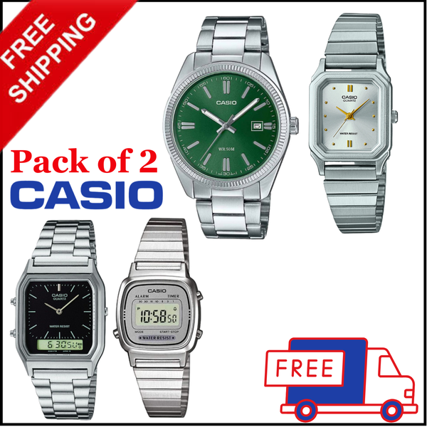Casio Analogue & Display Display Chrome & Silver Stainless Stain ...