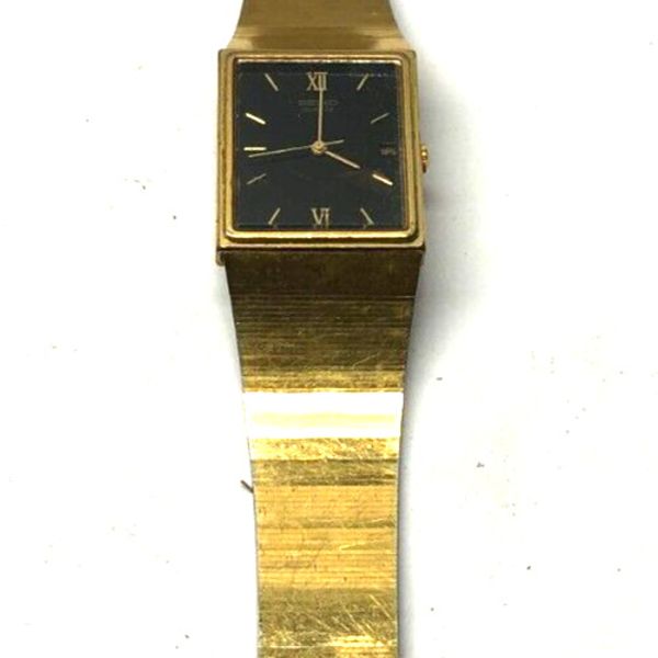 Seiko Square Face Gold Tone Band Vintage Mens Watch Works Well ...