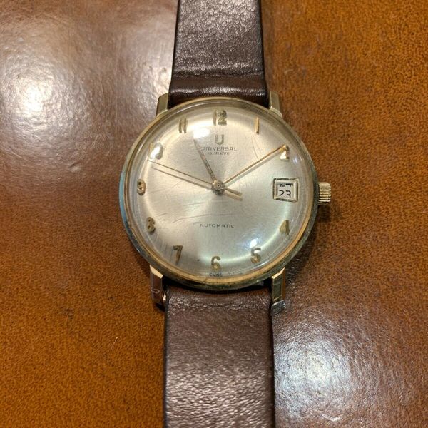 Vintage Universal Geneve Solid 14k Gold Mechanical Automatic Date ...