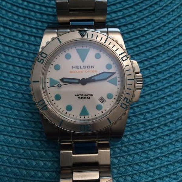 FS: New Helson Shark Diver 40 White Dial with Stainless Steel Bezel ...