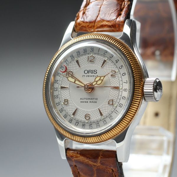 [Near MINT] ORIS Pointer Date 7464-C 28mm Silver Dial Day Automatic ...