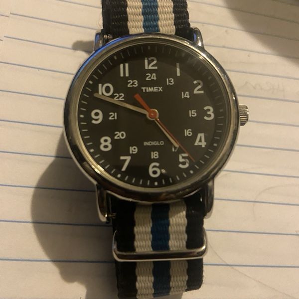 Timex Weekender Men's Watch Indiglo Black Dial Nylon Band 38mm ...