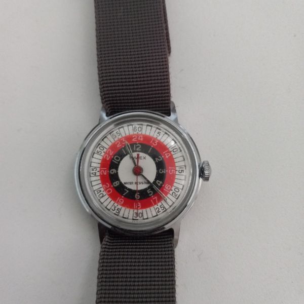 Vintage Timex Bullseye Sprite Wind Up Wristwatch 231702472- Runs ...