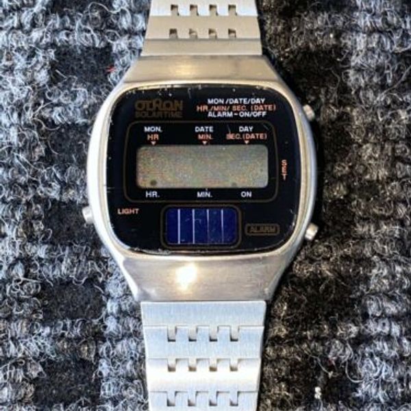 Otron solar time watch ultra Rare made in Korea Stainless Steel Vintage ...