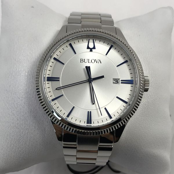 Bulova Quartz Silver Tone Dial Stainless Steel Men's Watch 96B451 ...