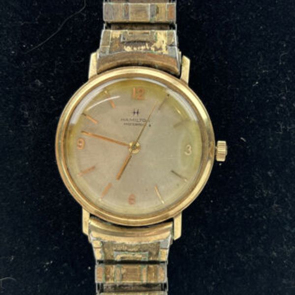 14K Solid Gold Hamilton Masterpiece Watch 1967 award 30 years service ...