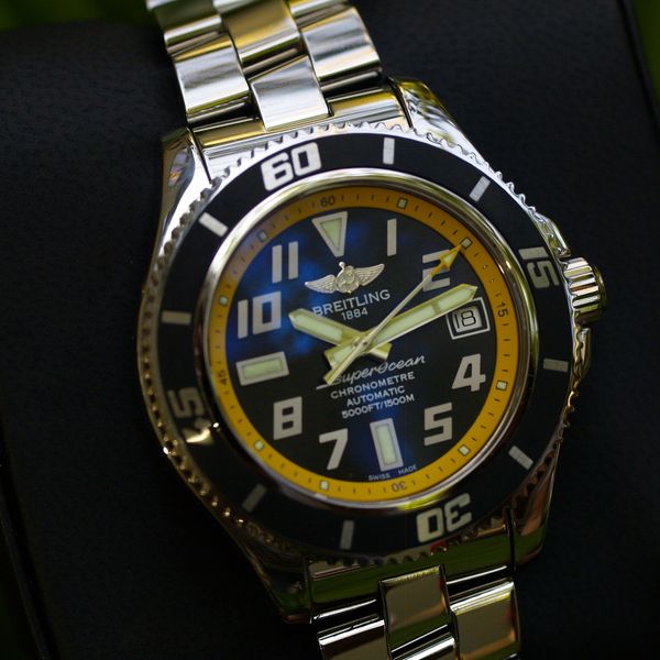 FS: Breitling Superocean Abyss yellow/blk version on SS band | WatchCharts