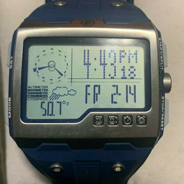 Timex Expedition WS4 Watch T49760 Blue/Silver Altimeter Compass ...