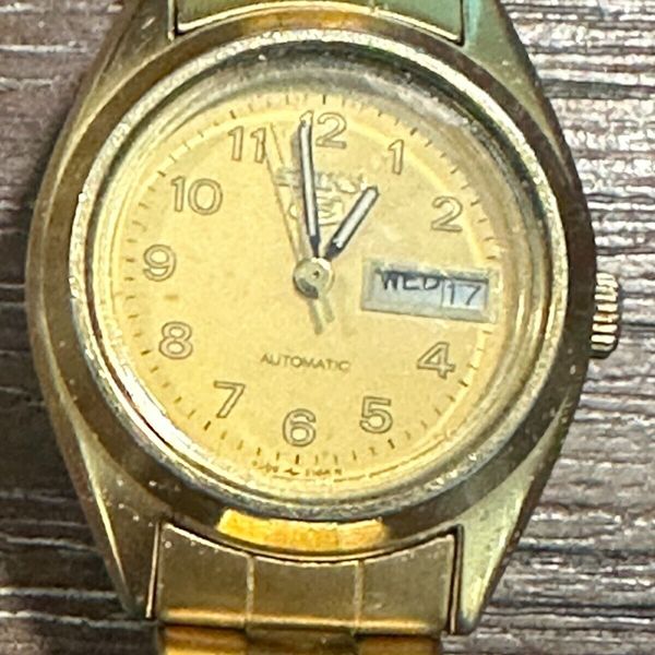 SEIKO 5 Automatic Womens Watch 4206-0420 Gold Dial Day-Date FOR PARTS ...