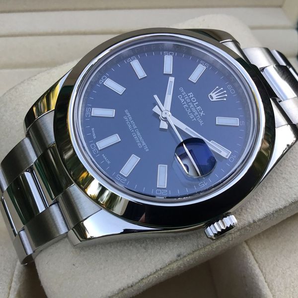 FS: Rolex Oyster Perpetual Datejust II 116300 Blue Stix | WatchCharts