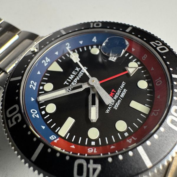 Timex Deepwater GMT Quartz 41MM TW2W95300 200M Screw Down Crown W/Box ...