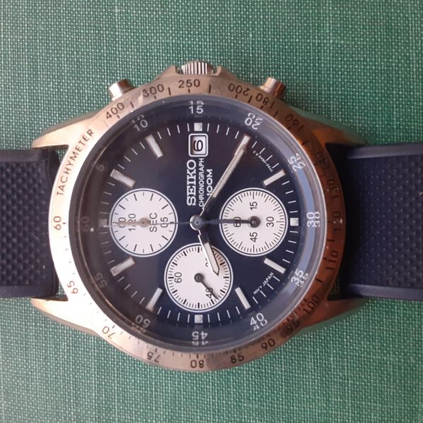 [WTS] Seiko 7t92-0dw0 SND365 - Blue Reverse Panda Chronograph - 38mm ...