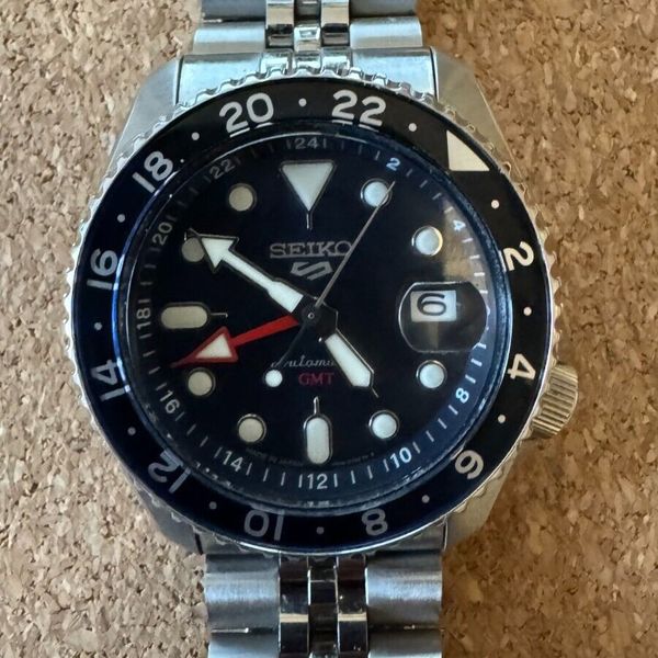 Seiko SSK003 5 Sports Automatic GMT Watch with Blue Dial 42 mm ...