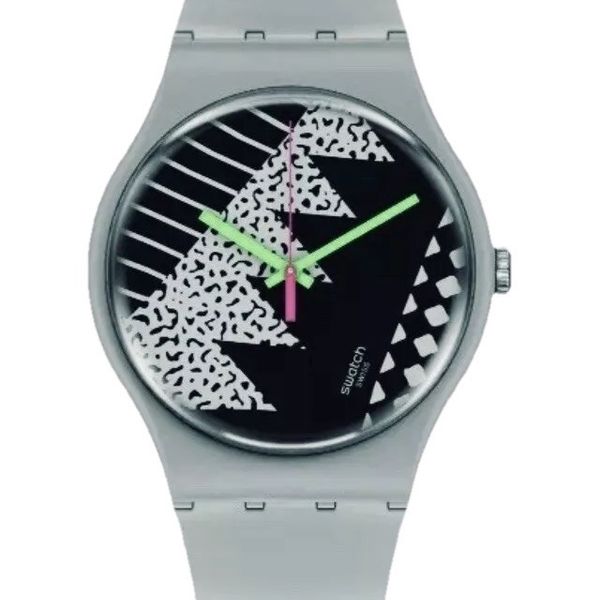 Limited Edition Swatch Watch Back To 1984 Grey Memphis Collection ...