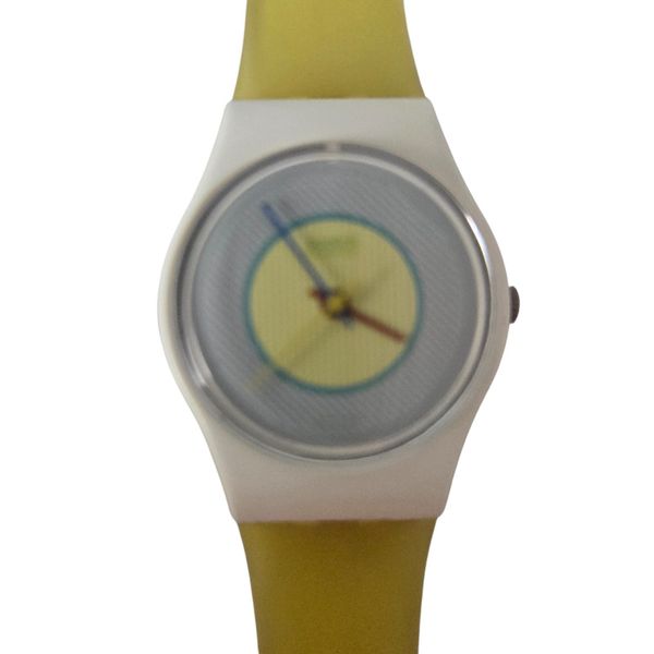 Vtg Swatch Banana Watch 25mm Women Yellow Blue Swiss Made New Battery ...