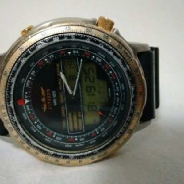 Vintage Men's Citizen Promaster C080 Wingman World Time Pilot watch ...