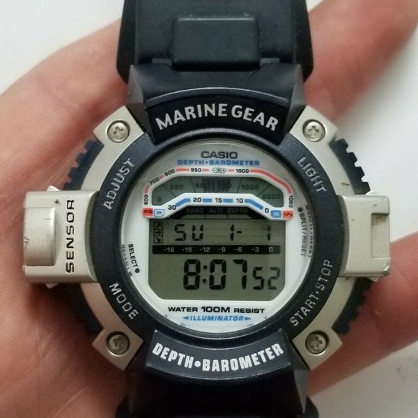 Casio Marine Gear Diver Watch MRT-200 Depth Barometer Altimeter Water ...