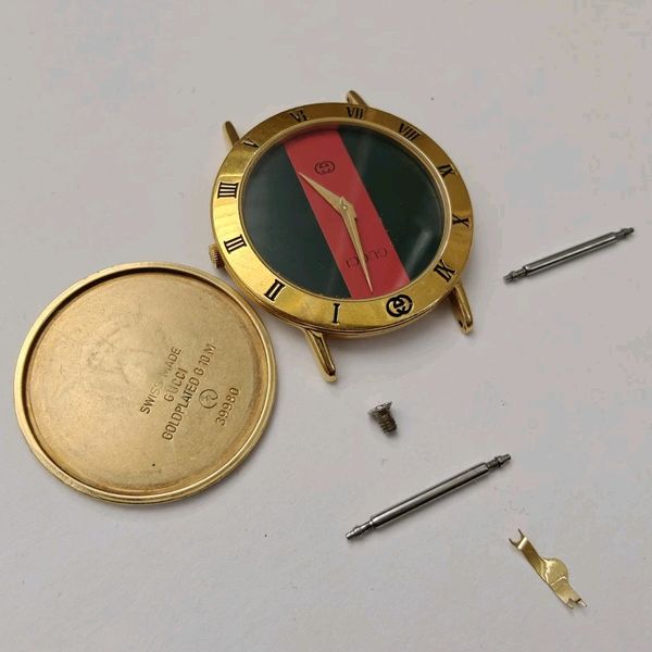 Vintage GUCCI 3000M Sherry Line Red Green Gold Watch PARTS | WatchCharts Marketplace