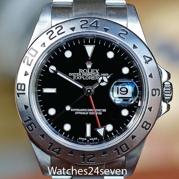 ROLEX EXPLORER II GMT RED HAND BLACK DIAL 39MM Watch Ref. 16570 ...