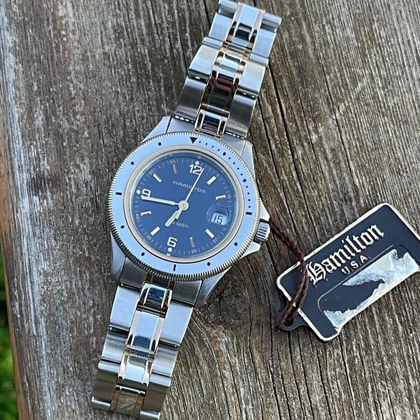 Hamilton Automatic Sub-660 ft Gold and Steel Ladies NOS Vintage Swiss ...