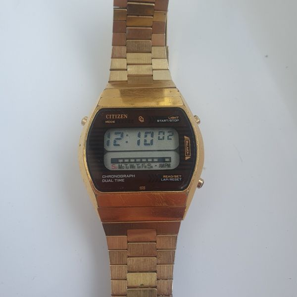 RARE Citizen 40-407 Ana-Digital LCD Chronograph Dual Time Watch ...