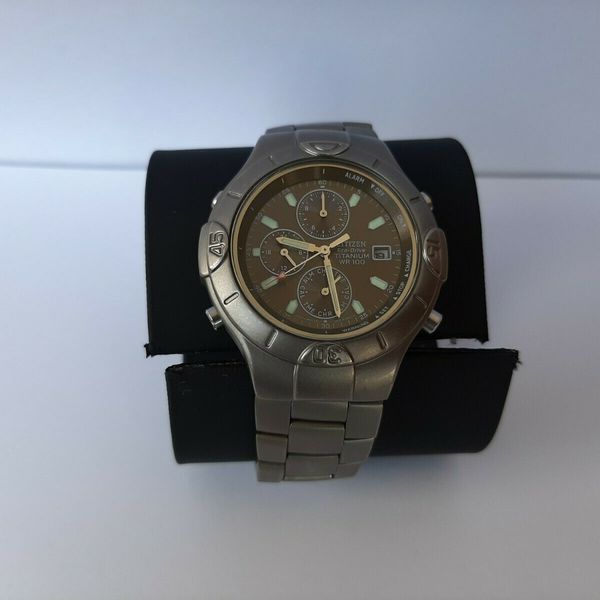 Citizen Eco-Drive Titanium WR 100-Chronograph -Ref 0870-K17781CK-GN 4-S ...