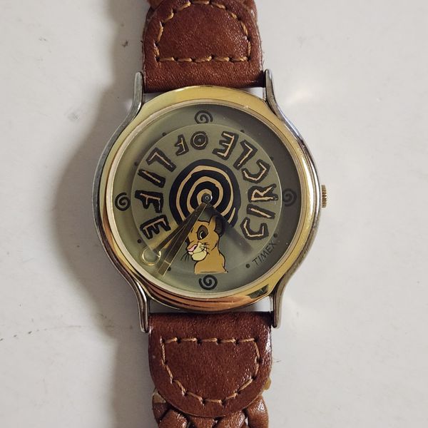 The Lion King CIRCLE OF LIFE Timex Watch by Disney Simba Mufasa Cartoon ...