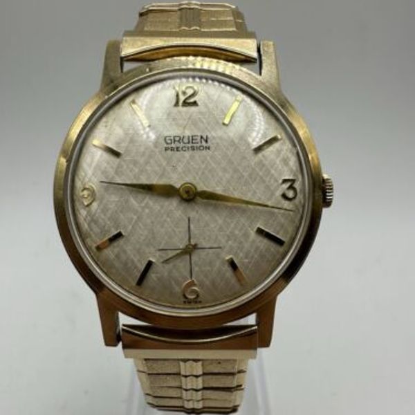 gruen precision James Bond 007 Mechanical Cal 510 Linen Dial Gold Tone ...