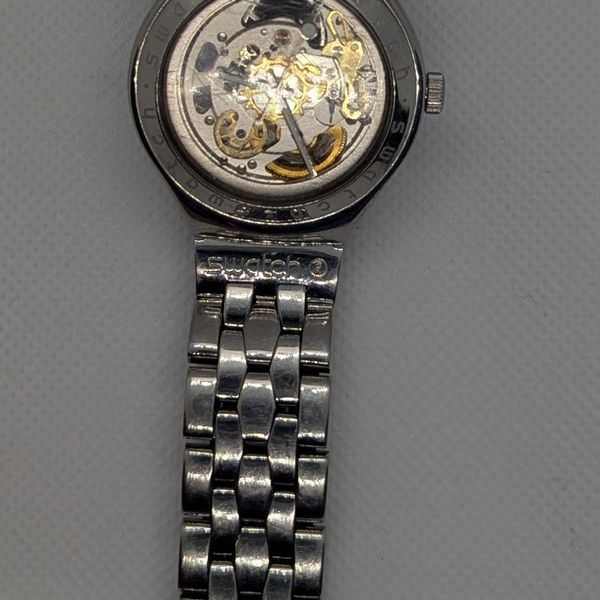Swatch Irony Mens Watch Automatic Skeleton YAS100G Body & Soul Silver S ...
