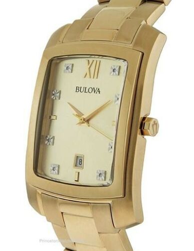 Bulova 97D107 Men's Quartz Diamond Gold Watch | WatchCharts Marketplace