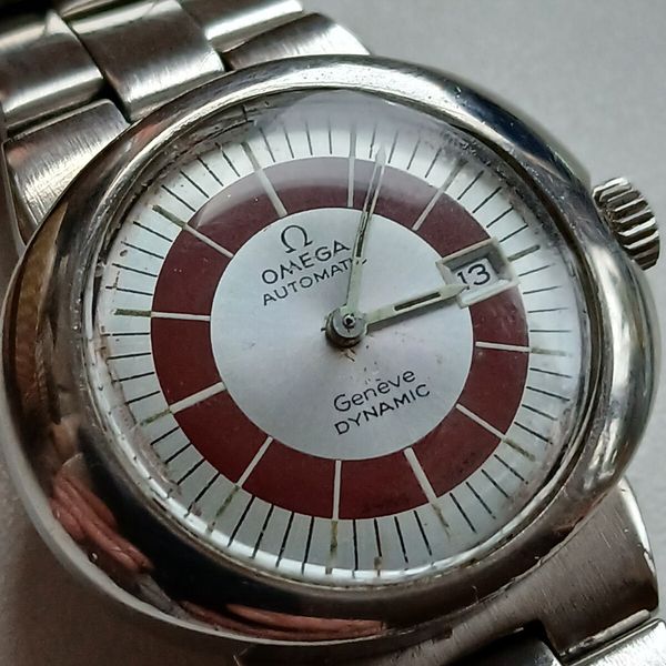 LADIES 70S OMEGA GENEVE DYNAMIC WATCH WITH RARE RED DIAL ,STRAP FOR ...