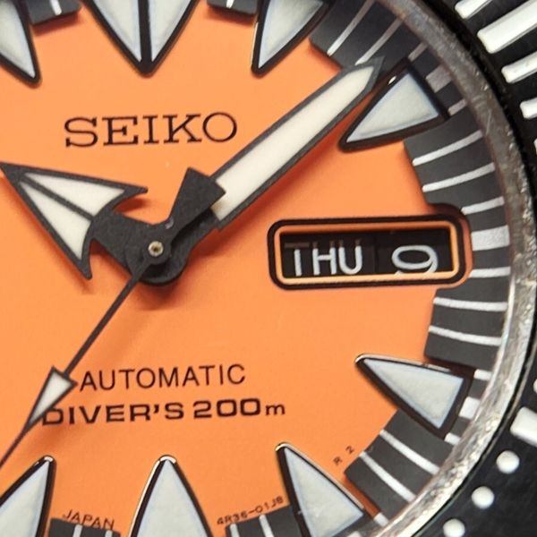 SEIKO 2nd Gen Monster Orange And Black 4R36-01J0 Automatic Diver Men's ...