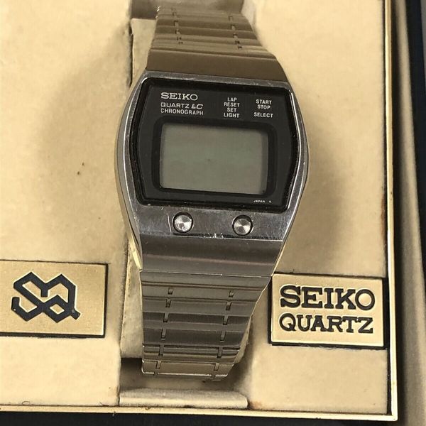 VINTAGE SEIKO LIQUID QUARTZ LCD CHRONOGRAPH WATCH BEAUTIFUL IN BOX w ...