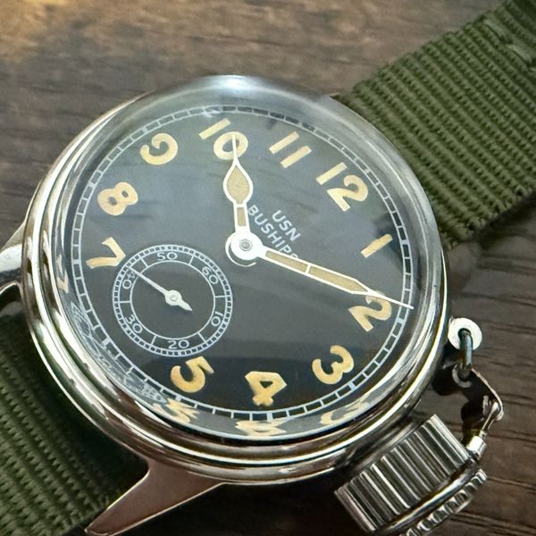 WW2 HAMILTON MILITARY WATCH SUB SECOND USN BUSHIPS WITH NEW FROGMAN ...