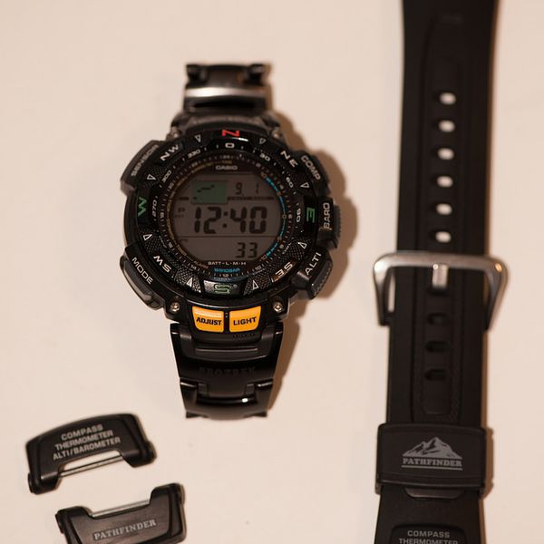 Casio Pathfinder PAG-240 with Titanium bracelet, rubber strap, NATO ...