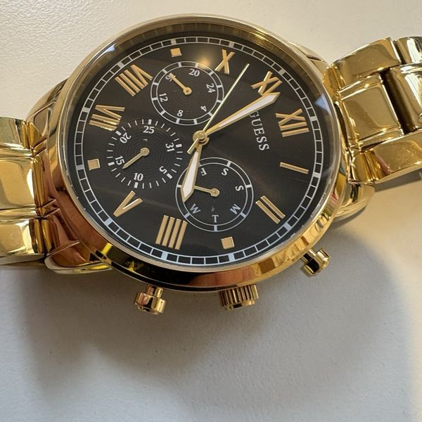 Guess. Chronograph Gold Watch Black Face. Ref106 | WatchCharts Marketplace