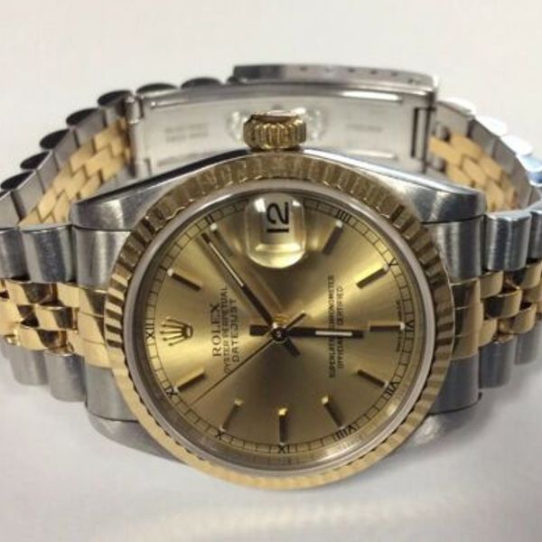 Rolex Datejust Lady 31mm Gold & Steel Champagne Dial 78273 Jubilee ...
