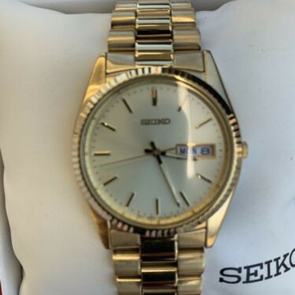 Seiko Men's SGF782P9 Gold Tone Stainless Steel Quartz Watch | WatchCharts Marketplace