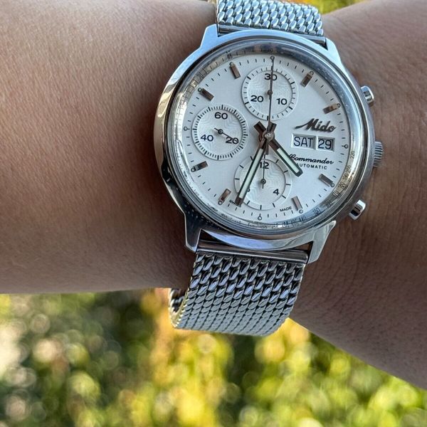 Mido Commander 8885 Automatic Chronograph Day Date Watch Mens 40mm ...